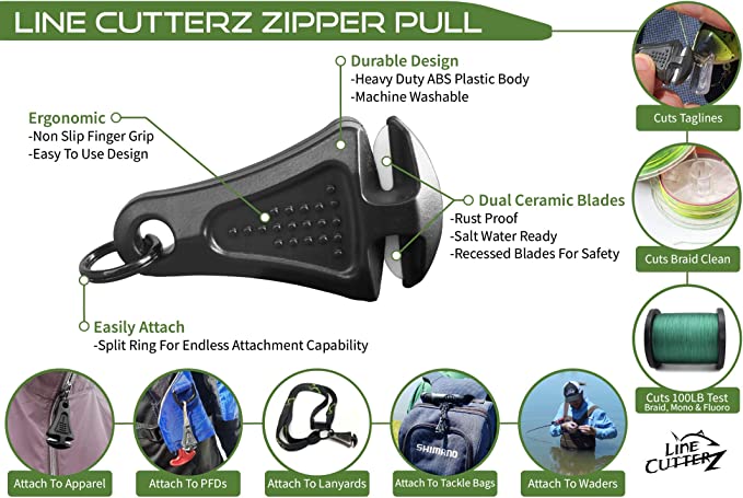 LINE CUTTERZ Ceramic Blade Zipper Pull - Redfin Fishing